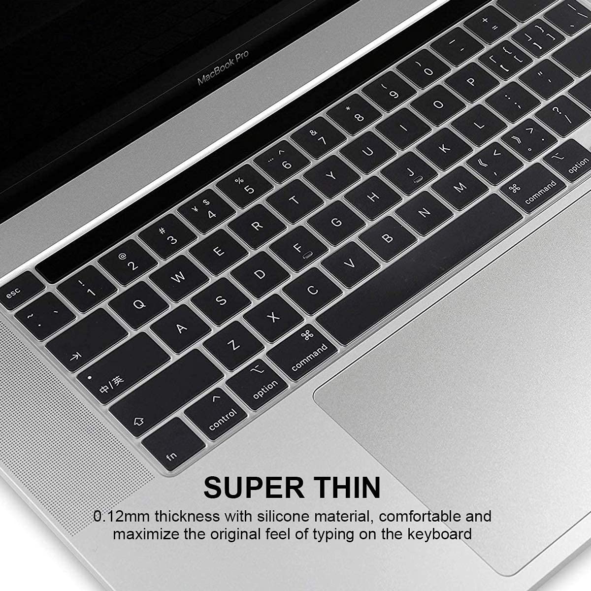 EooCoo Keyboard Cover Ultra Thin Compatible with MacBook Pro 13 inch 2024-2020 M2 M1 A2338 A2289 A2251 & MacBook Pro 16 inch A2141 2019 Release with Touch Bar & Retina Display, Clear