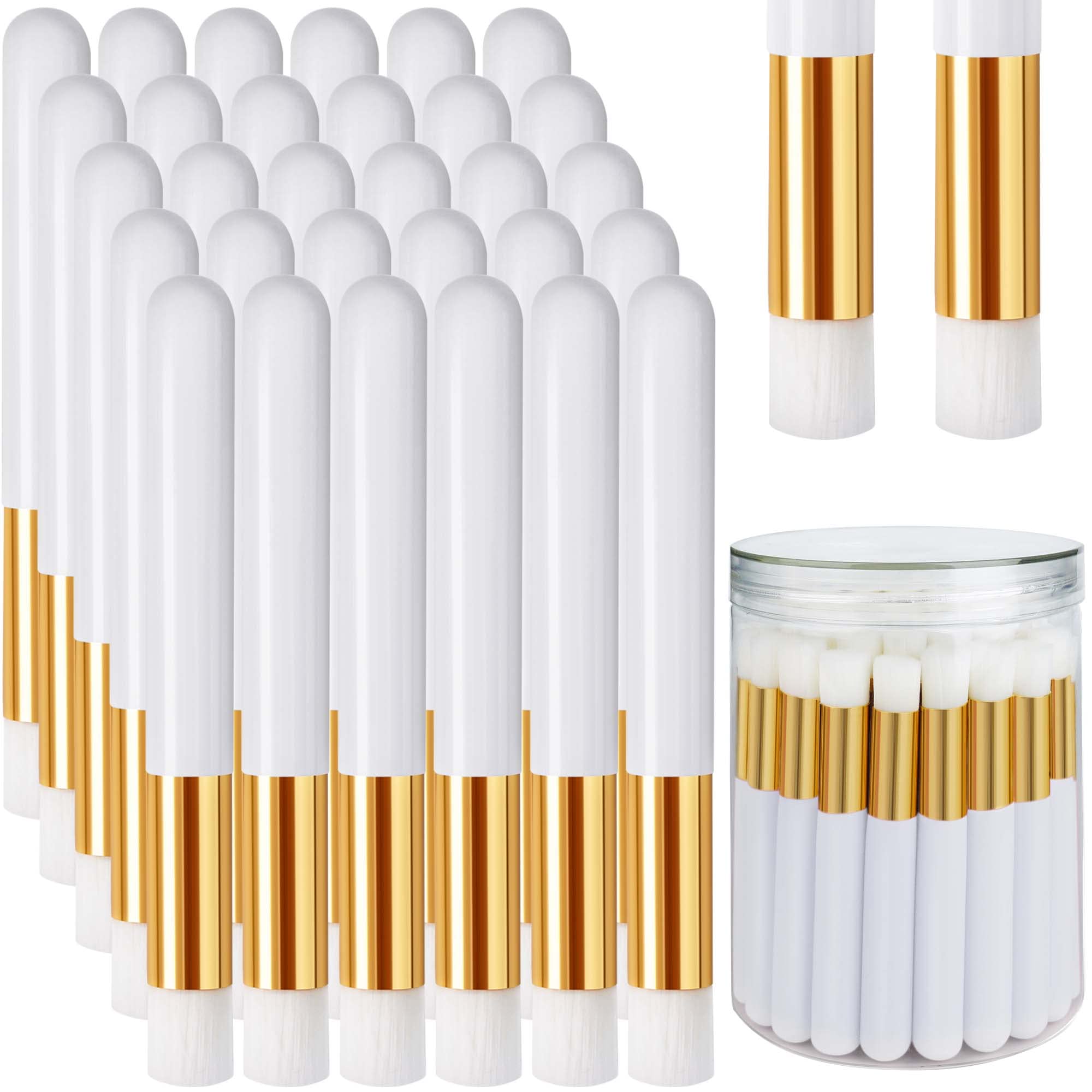30 PCS Lash Shampoo Cleansing Brush for Eyelash Extension Super Soft Facial Cleaning Brush Use For Eye Bath Wash Kit By Camillash(30 PCS White)