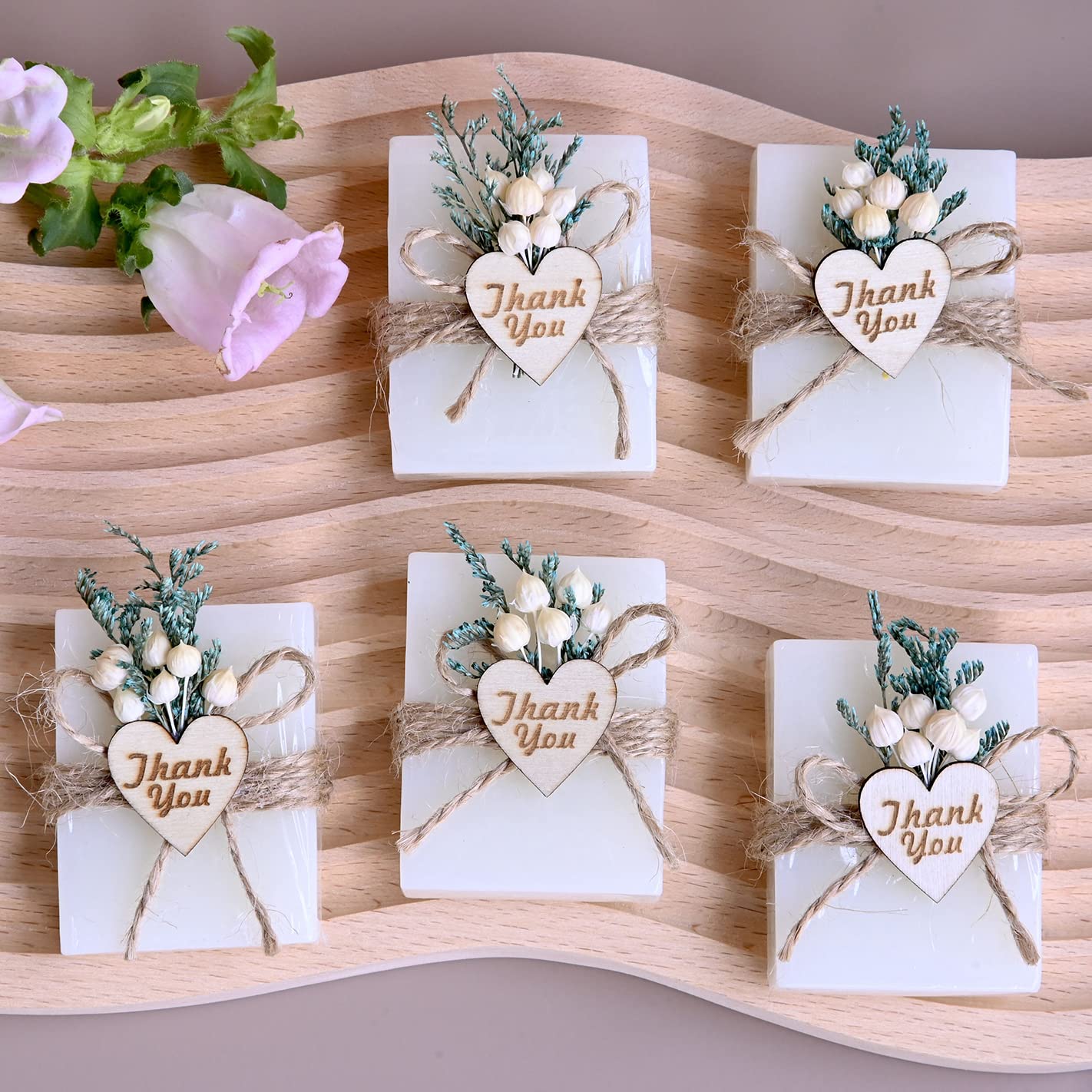 TIMECOSY Set of 20 Baby Shower Favors, Christmas New Year Gifts Handmade Scented Soap Wedding Party Favors Gifts for Guests Baptism Bridal Events Rustic Housewarming Personalized Favors Decorations