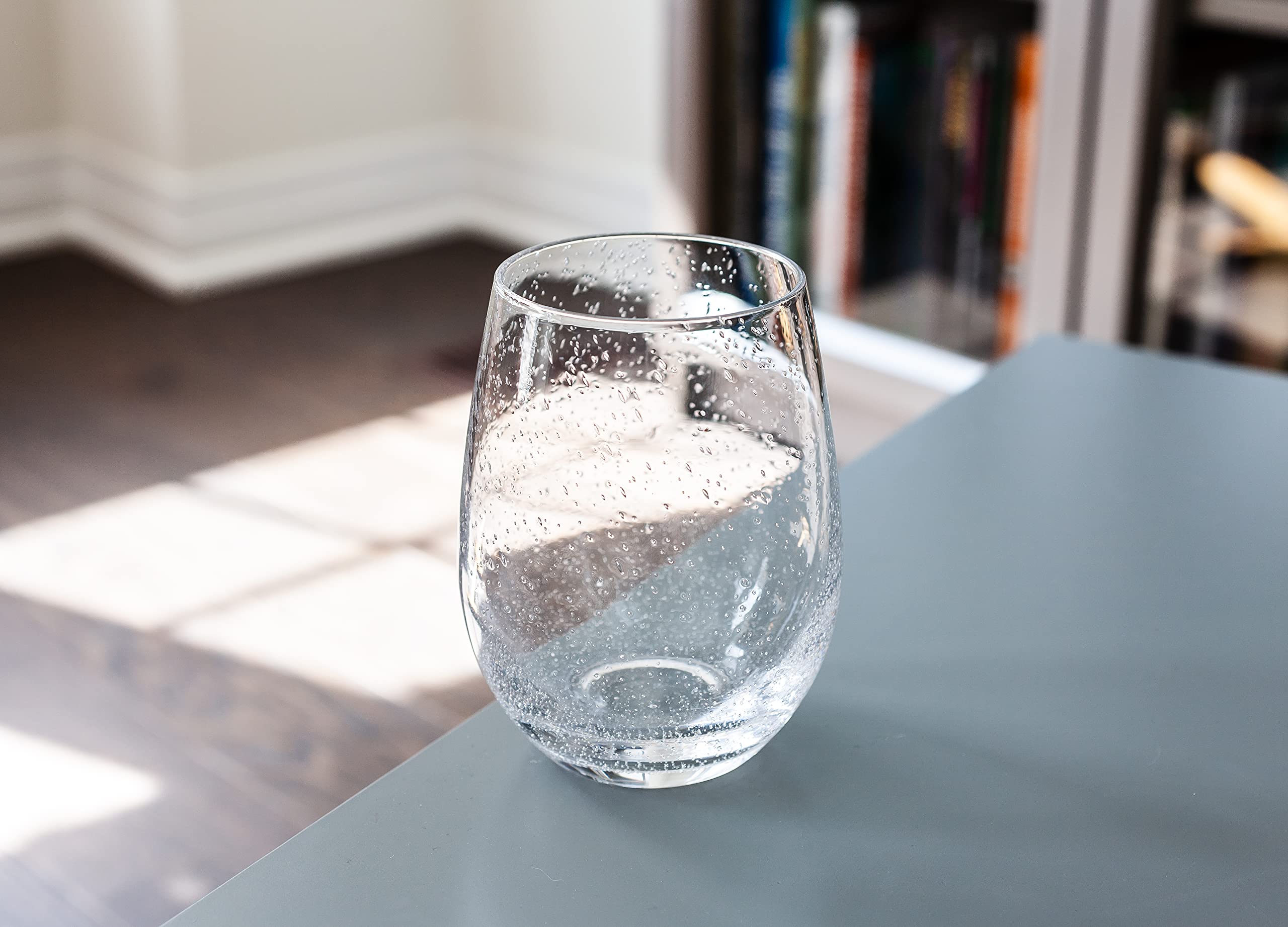 Abbott Collection Seeded Stemless Wine Glass-4.5" H