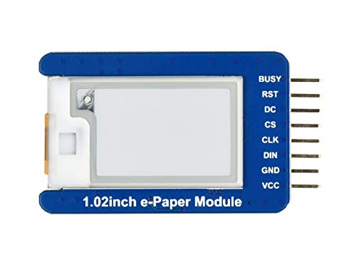 waveshare 1.02inch E-Ink Display Module Compatible with Raspberry Pi4B/3B+/3B/2B/B+/A+/Zero/Zero W/WH/Zero 2W 128×80 Resolution Black/White Dual-Color SPI Interface Supports Partial Refresh