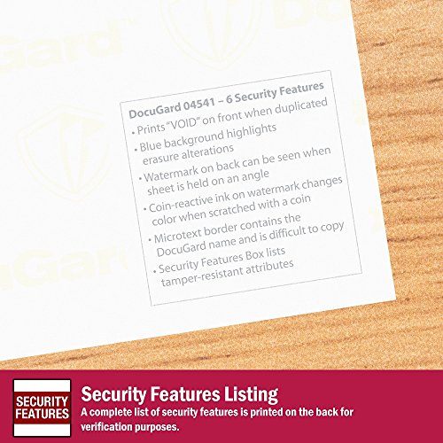 DocuGard Standard Medical Security Paper for Printing Prescriptions and Preventing Fraud, CMS Approved, 6 Security Features, Laser and Inkjet Safe, Blue, 8.5 x 11, 24 lb., 500 Sheets (04541)