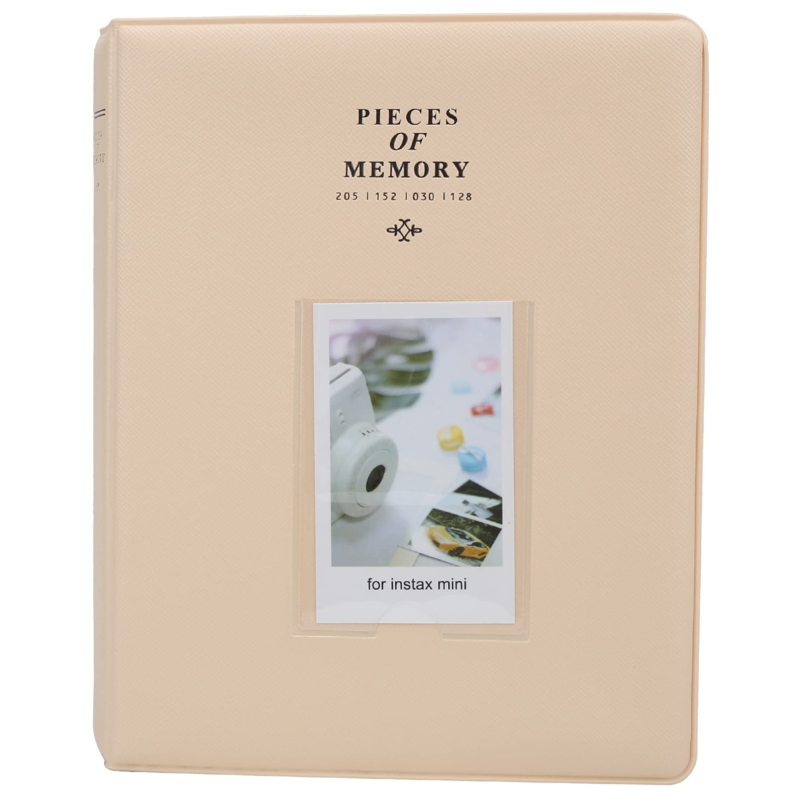 3in 128 Pockets Universal Photo Album Business Card Holder for Mini (Beige)