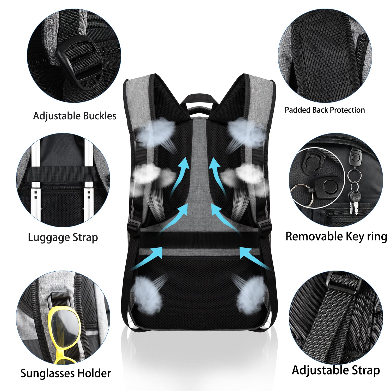 42L Extra Large Backpack, Anti Theft TSA Flight Approved Laptop Backpack for Men Women, 17.3 Inch Business Computer Backpack with USB Port, Water Resistant Teacher Nurse Travel Weekender Daypack, Grey