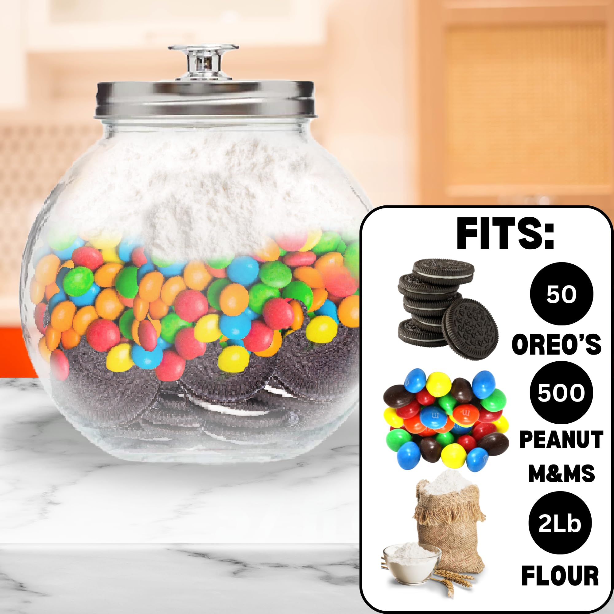 57oz / 1.7L - Airtight Glass Candy Jar Cookie Jar - Cookie Jars with Lids / Candy Jars with Lids Apothecary Jars β Laundry Room Laundry Pods Container Laundry Storage Organizer Laundry Pod Container