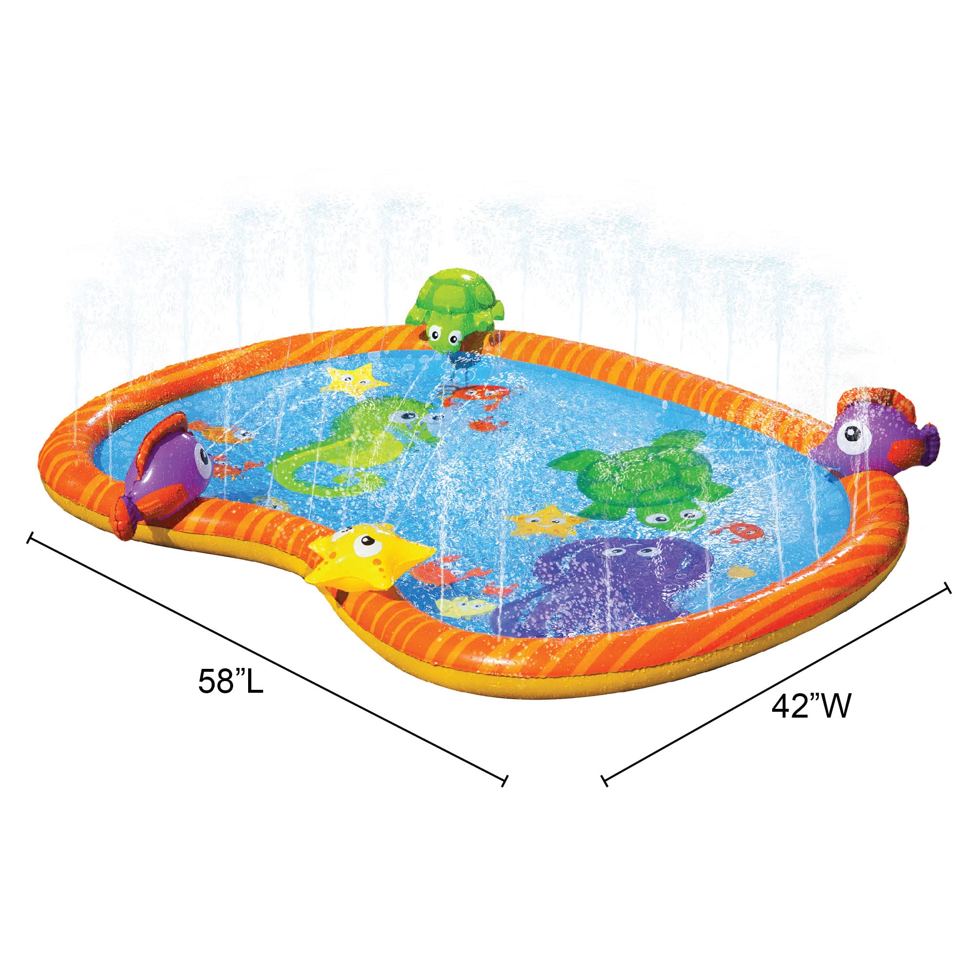 BANZAI 58 Inch Sprinkle Friends Play Mat, Watermat