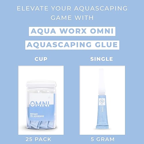 Aqua Worx Omni Aquarium Glue for Aquatic Plants,Coral, Rocks - Safe for Aquariums, Reef Tanks, Non-Toxic Quick Dry (3 Pack)