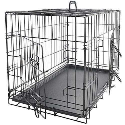 Dog Crates for Extra Large Dogs - XL Dog Crate 42" Pet Cage Double-Door Best for Big Pets - Wire Metal Kennel Cages with Divider Panel & Tray - in-Door Foldable & Portable for Animal Out-Door Travel