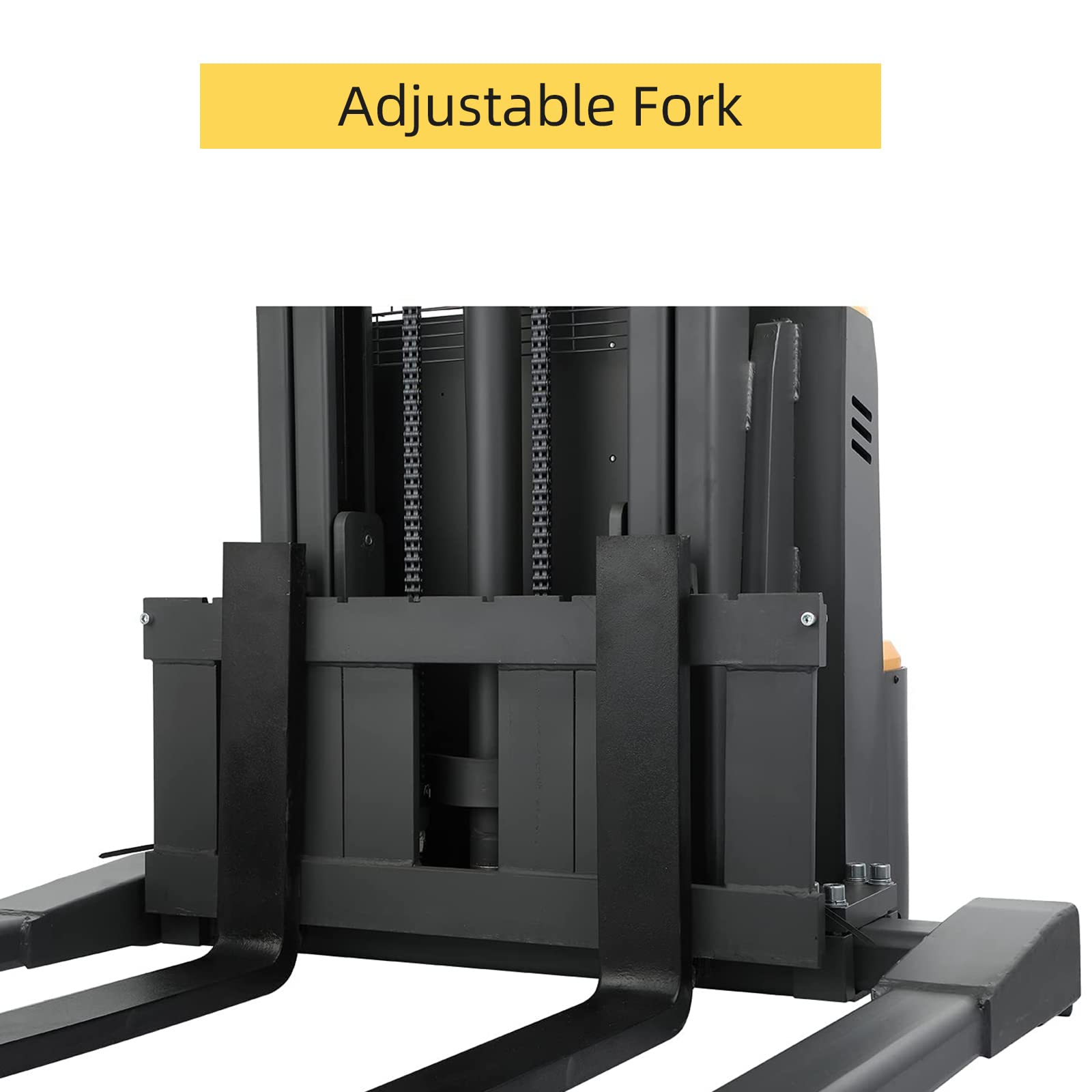 APOLLOLIFT Full Electric Pallet Forklift Lift Stacker with Straddle Legs 2640lbs Load Capacity 98inch Lifting Height with Adjustable Forks