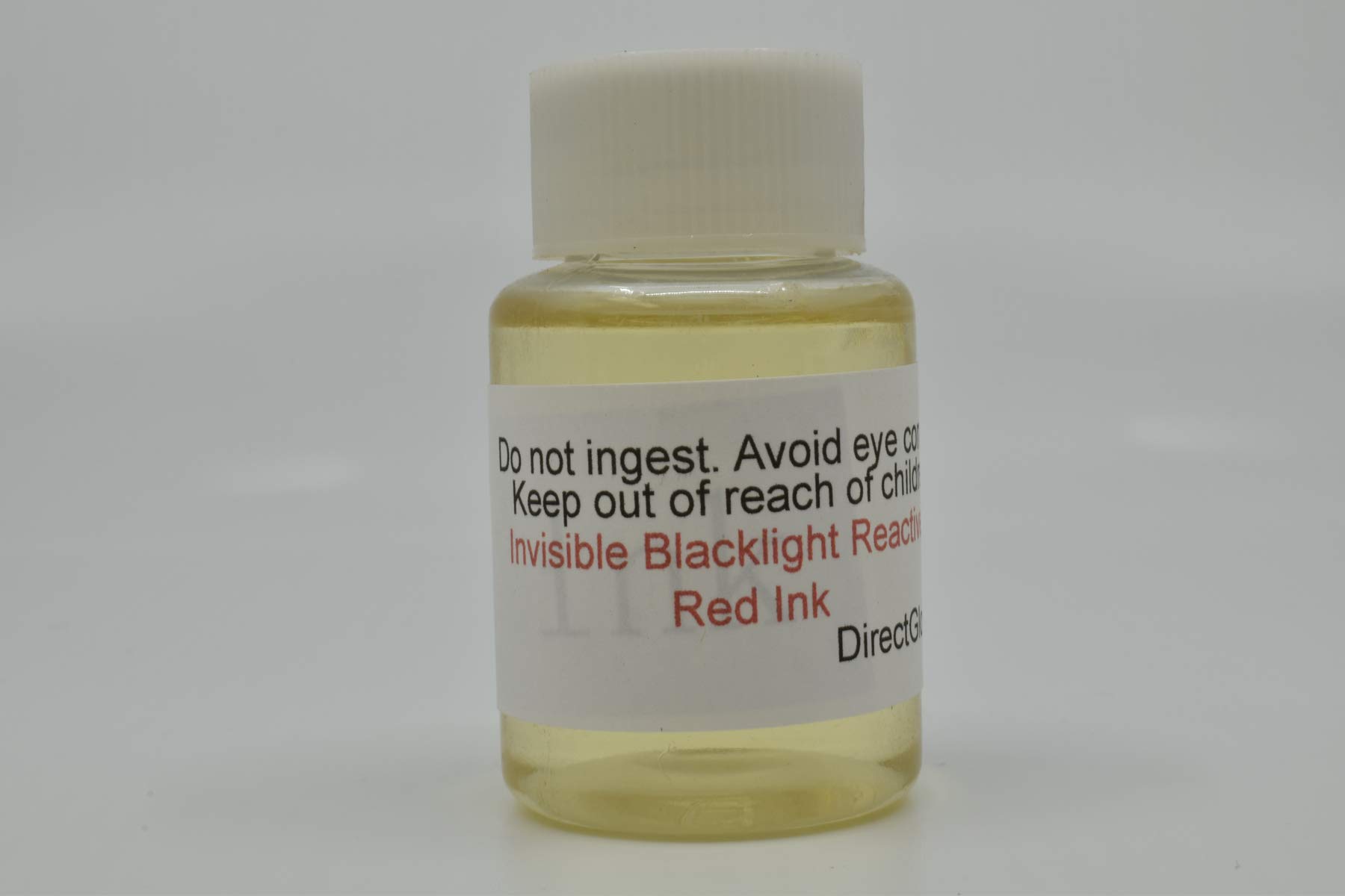 DirectGlow 1 Ounce Invisible Red UV Blacklight Bottled Ink for Hand Stamping Security Admissions Secret Messages Glow Party
