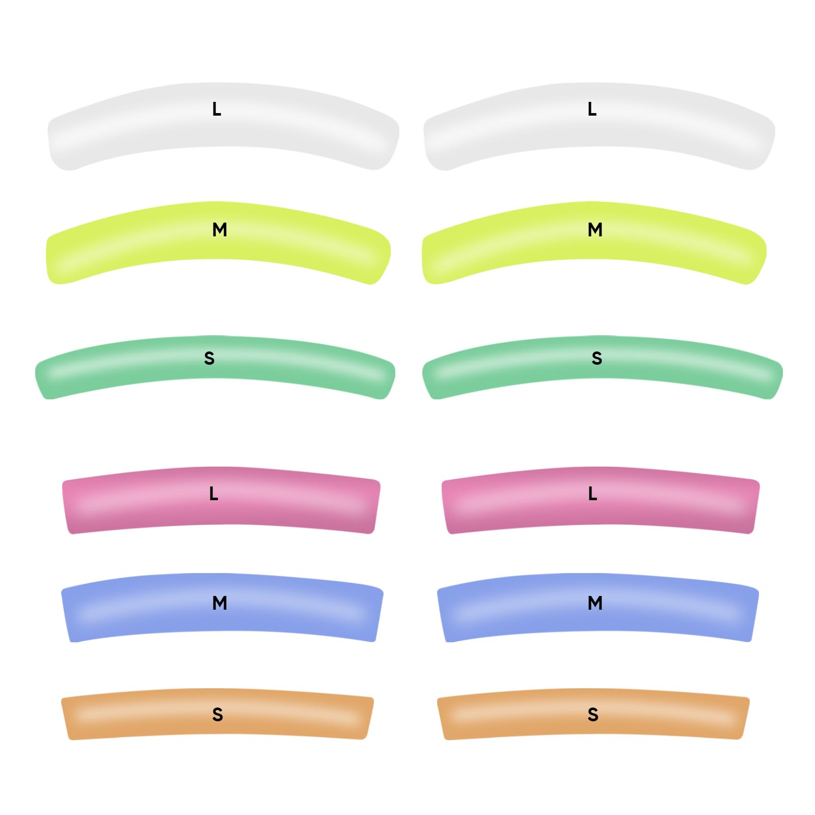 Libeauty Lash Lift Rods, Eyelash Curlers, Different Size Lash Curler for Lash Lift(12PCS)