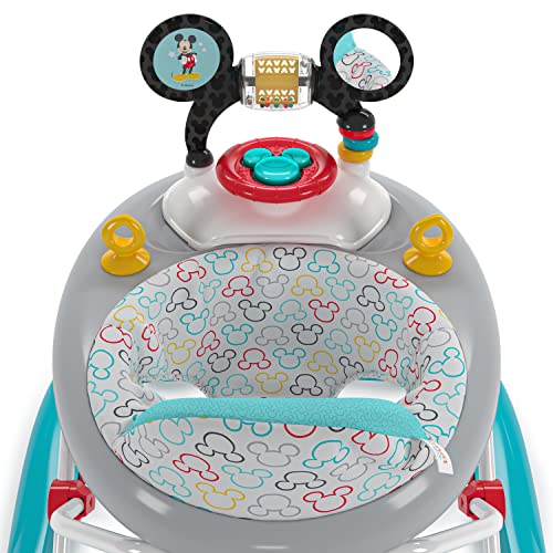 Bright Starts Disney Baby Mickey Mouse Original Bestie 2-in-1 Baby Activity Walker - Easy Fold Frame and Removable-Toy Station, 6 Months and up
