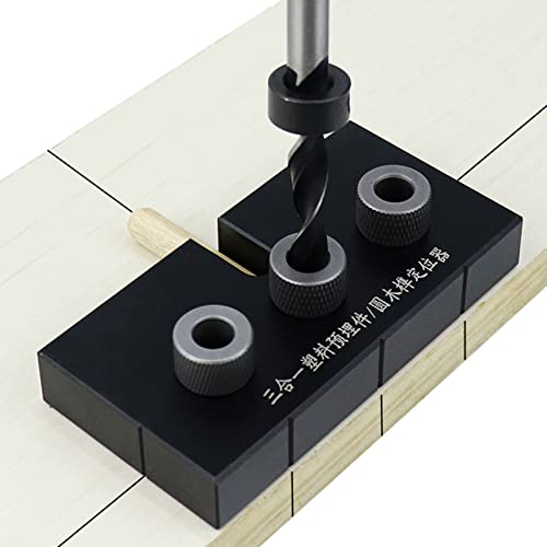 3in1 Woodworking Doweling Jig Kit 6/8/10mm Drill Guide Locator Adjustable Drilling Guide Puncher Locator Carpentry Tools Doweling Jig For Woodworking Woodpeckers-drilling Sleeves Self Centering Drill