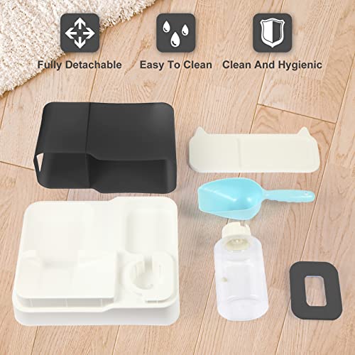Anhixuse Automatic Cat Feeder,Dog Feeder,Pet Gravity Feeder,2 in 1 Gravity Cat Food and Water Bowl Set,Automatic Water Dispenser and Food Dispenser 2 in 1 for Small and Medium Dogs, Cats,Pets(Grey)