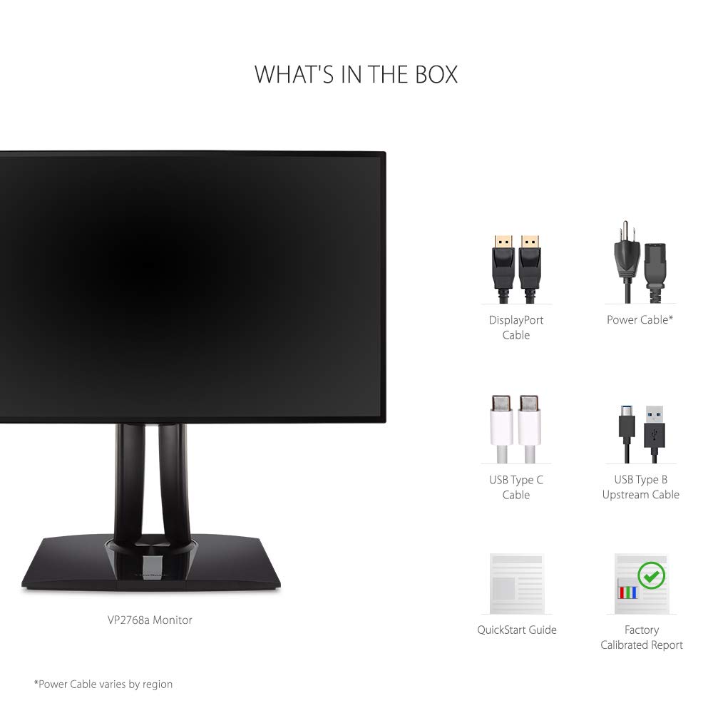 ViewSonic VP2768a 27-Inch IPS 1440p Monitor with Advanced Ergonomics, 90W USB C, RJ45, HDMI, Daisy Chain (Renewed)