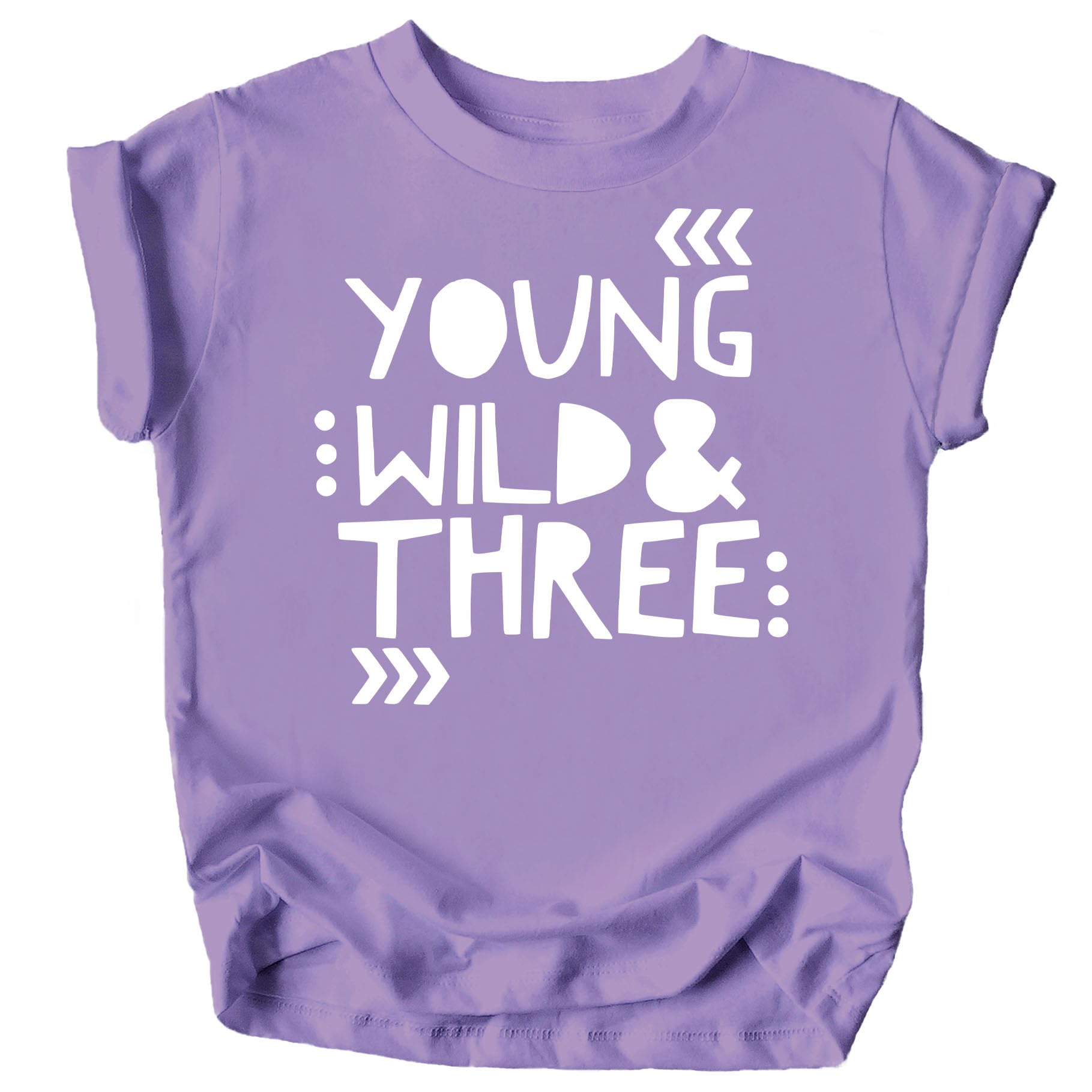 Young Wild and Three Girls 3rd Birthday Shirt for Toddler Girls Third Birthday Outfit Purple Shirt 3T