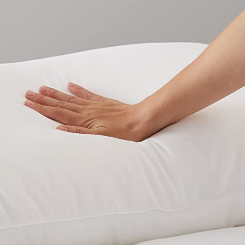 Amazon Basics Down Alternative Pillows, Soft Density For Stomach and Back Sleepers, Standard, Pack of 2, White, 26 in L x 20 in W