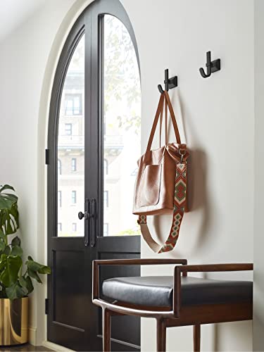Amerock HBX36686MB | Burbank Single Prong Decorative Wall Hook | Matte Black Hook for Coats, Hats, Backpacks, Bags | Hooks for Bathroom, Bedroom, Closet, Entryway, Laundry Room, Office