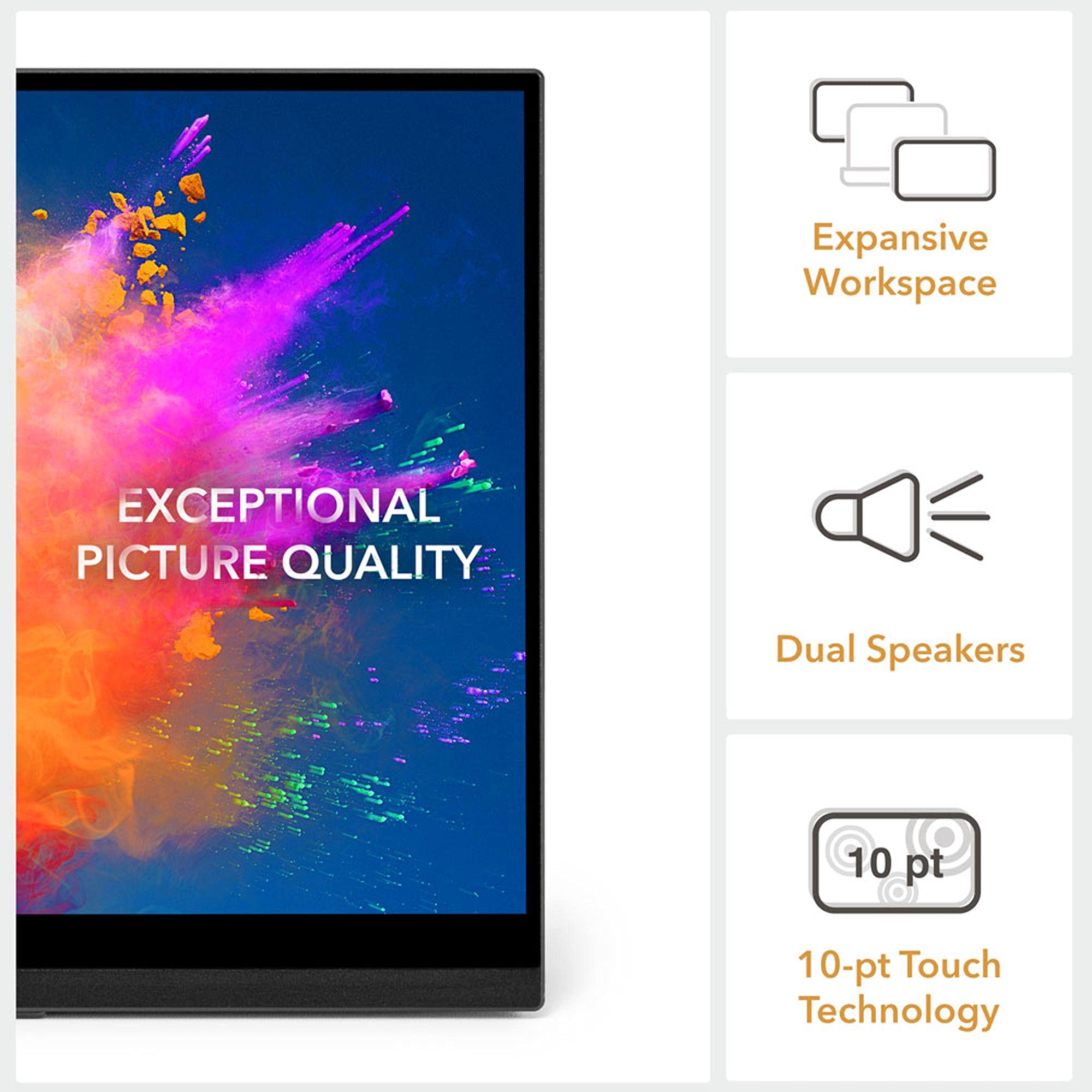 SideTrak Solo Pro Triple Touchscreen Portable Monitor for Laptop | 2 Freestanding 15.6β FHD 1080P LED Screens | Compatible with PC & Chrome | USB-C or HDMI | Speakers & HDR Mode