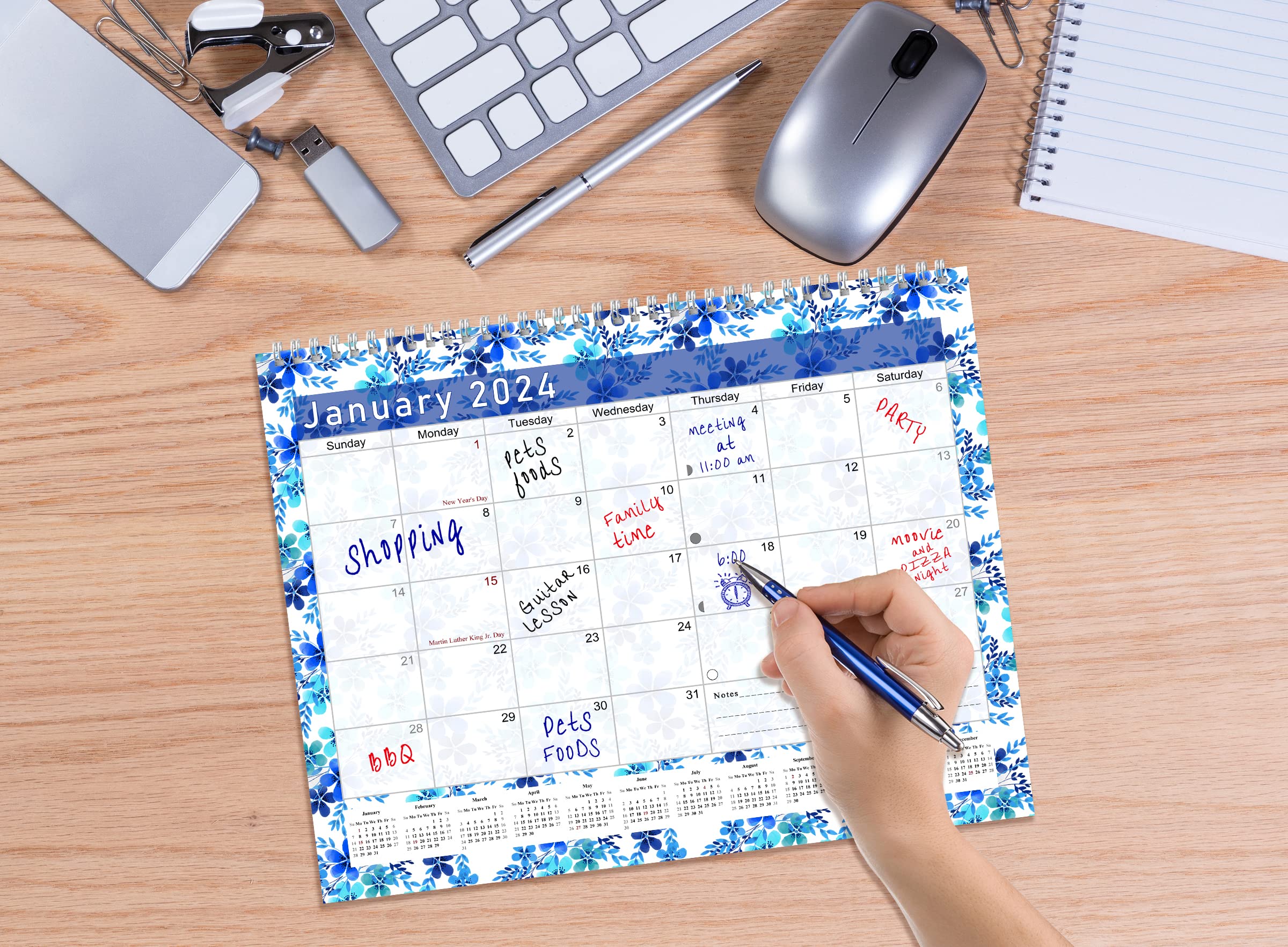 2024 Monthly Desktop/Wall Calendar/Planner - Habit Tracker - Daily, Weekly & Monthly Goal Motivational Habit Tracking Journal Inspirational - (Edition #022)