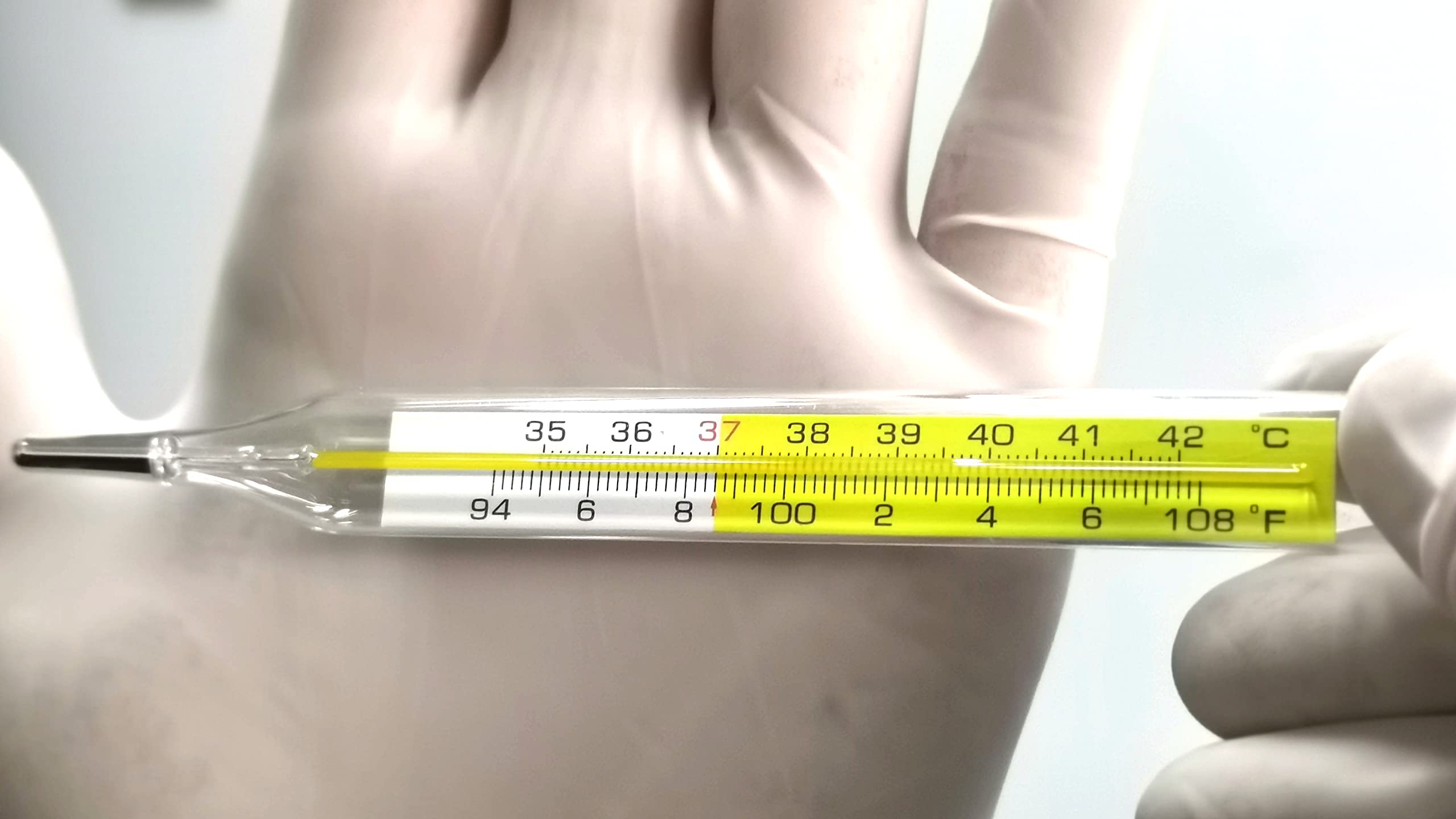 3 PK Glass Thermometer Mercury Free Clinic Thermometer Traditional Thermometer Dual Scale Mercury Free C&F 3PK