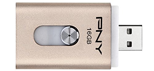 PNY Duo-Link On-The-Go 16GB USB Flash Drive for iPad (P-FDI16GOTGA-GE)