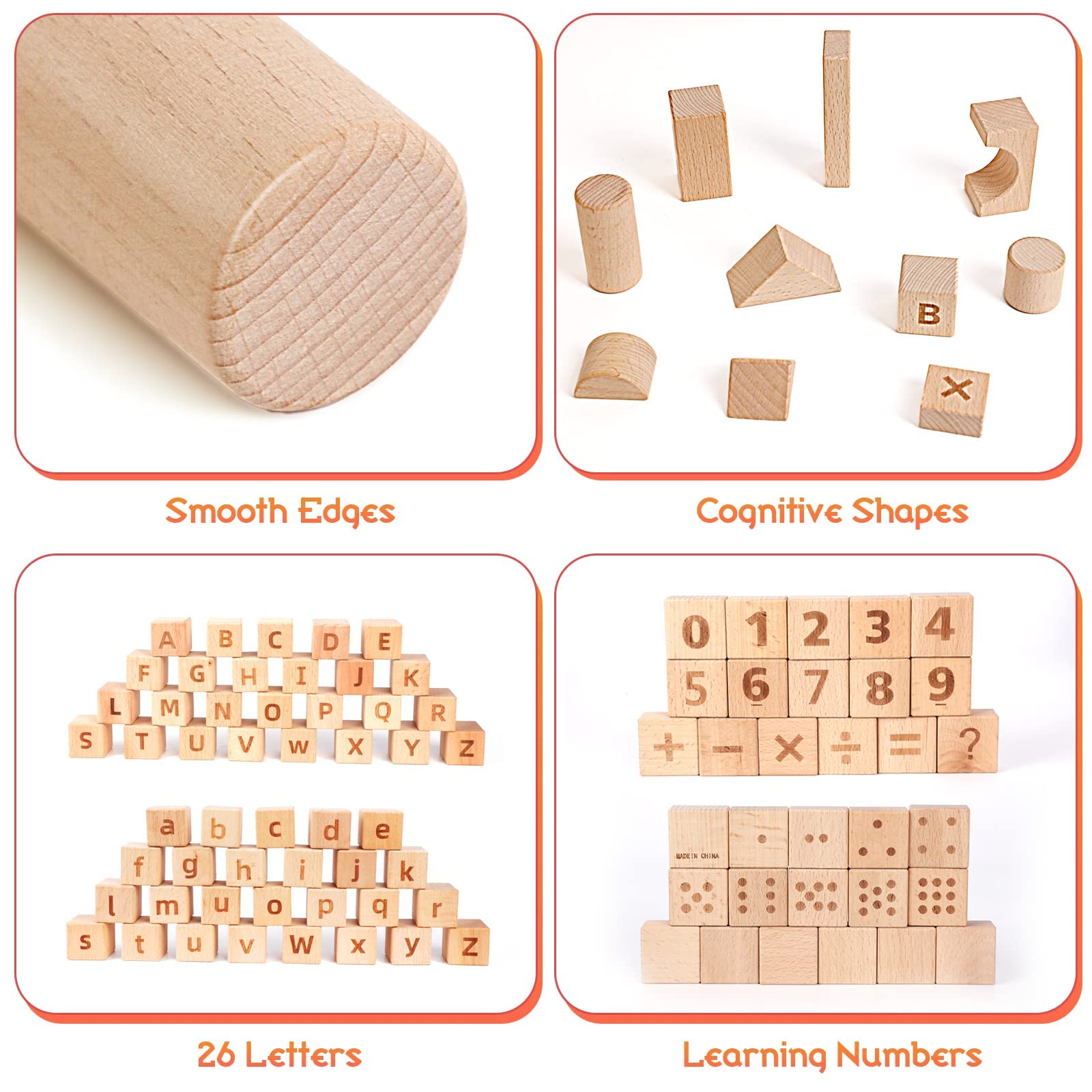 Arthopt Wooden Stacking Rocks (82PCS)
