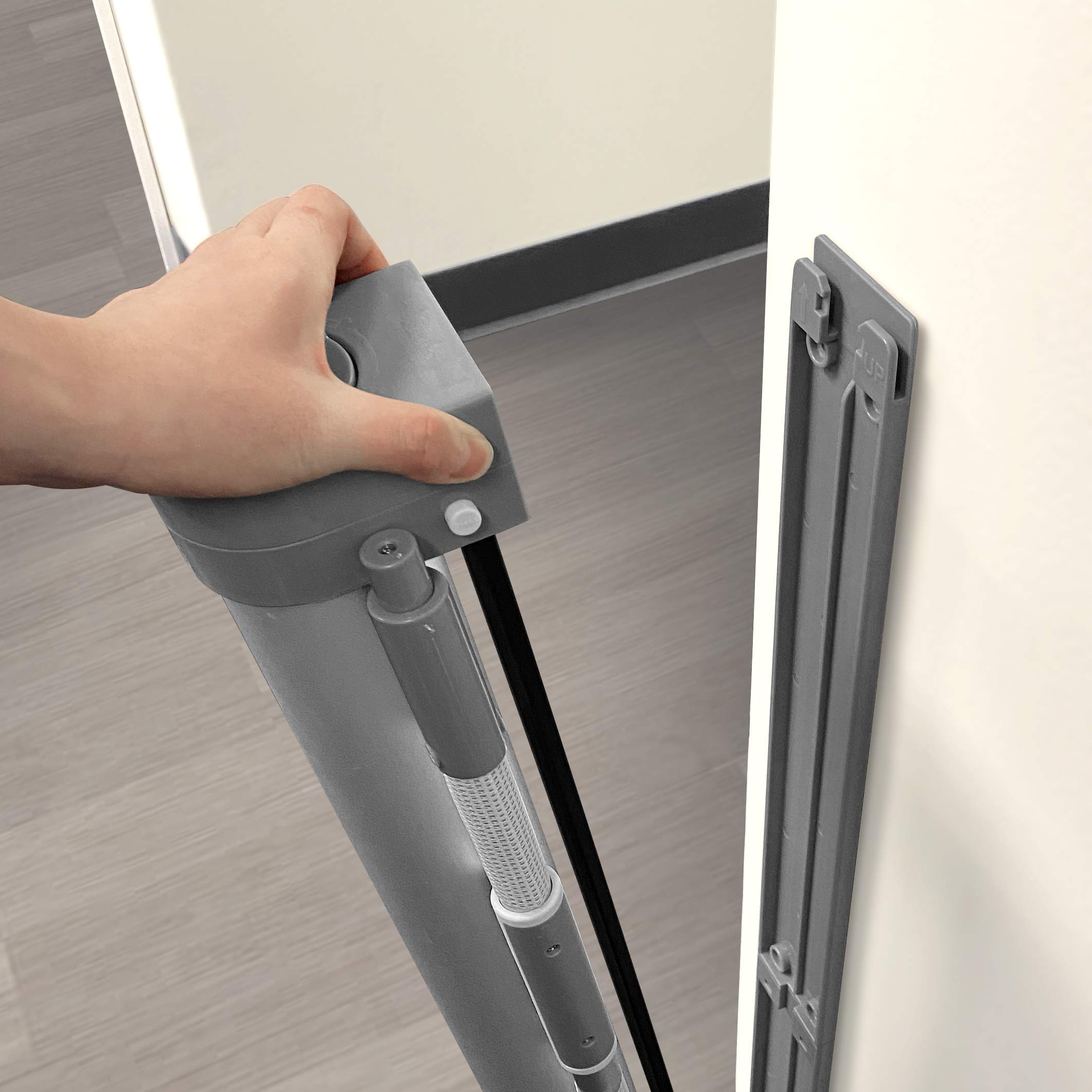 Retractable Baby & Pet Safety Gate, Extra Wide 54" x 34", Indoor & Outdoor, Gray - Jool Baby