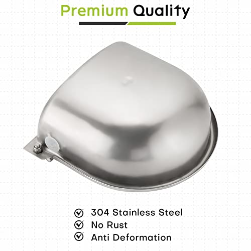 AMGSH Automatic Animal Drinking Water Bowl with Float Valve | Stainless Steel Livestock Waterer with 39 inch Water Hose for Cattle Horse Goat Sheep Pet Dog Waterer Dispenser (Without Drain Hole)