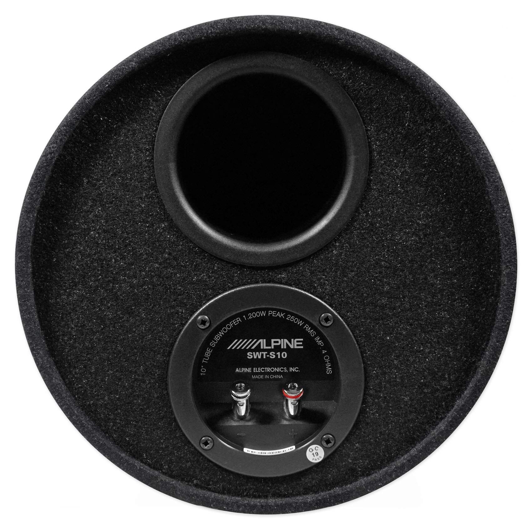 Alpine SWT-S10 1200w 10" Car Subwoofer in Bass Tube Enclosure+Amplifier+Amp Kit