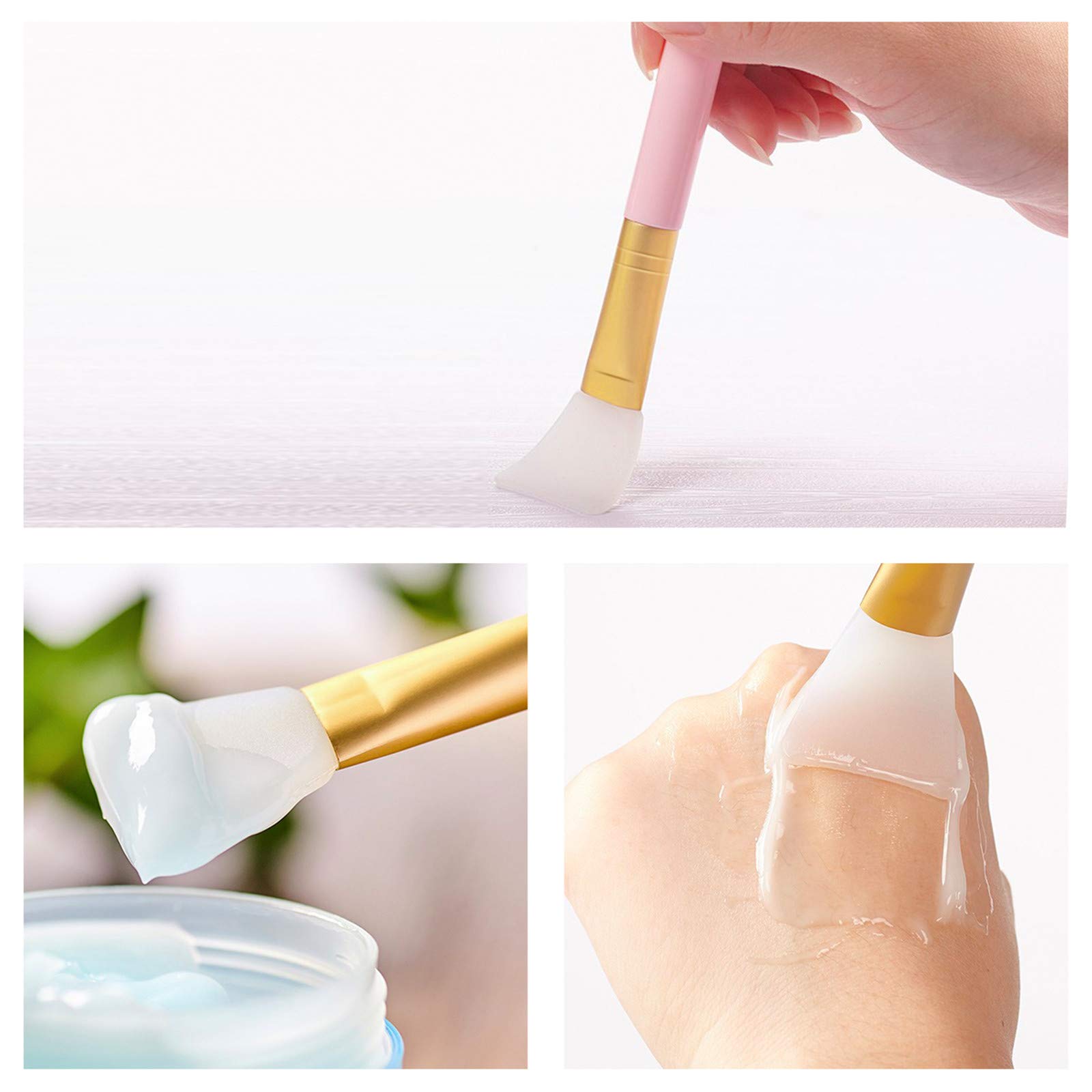 Cuttte 4pcs Silicone Face Mask Applicators, Flexible Facial Mud Masks Applicator, Hairless Moisturizers Tools, Soft Facial Brushes for Mud, Clay, Charcoal
