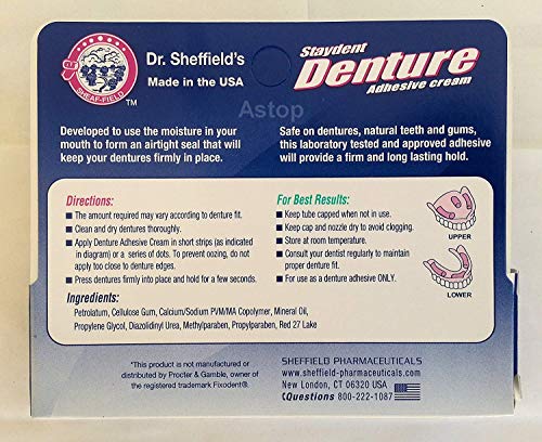 Dr Sheffield's STAYDENT, extra strength Denture Adhesive Cream, 0.85 oz
