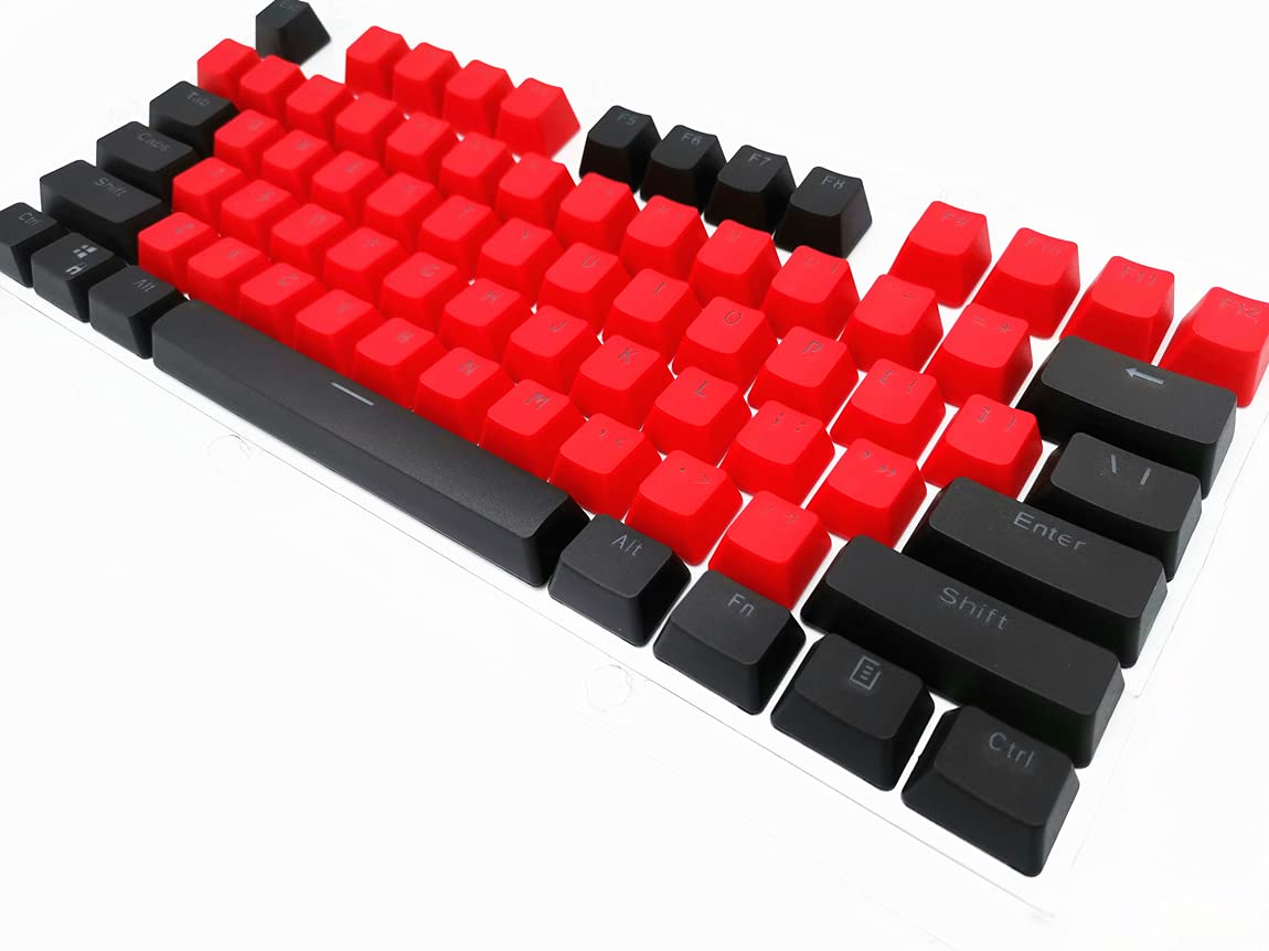 87/104 Key Doubleshot Red-Black PBT Backlit Keycap Caps for Cherry MX Gaming Mechanical Keyboard (87 Keys)
