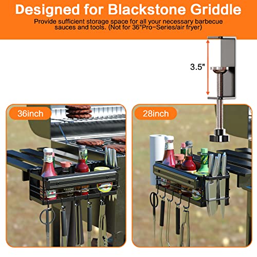 LIVOD Griddle Caddy for Blackstone Griddle Accessories, Blackstone Griddle Caddy Grill Accessories Storage Box for Blackstone 28β-36β Griddle, BBQ Accessories with a Magnetic Tool Holder Set