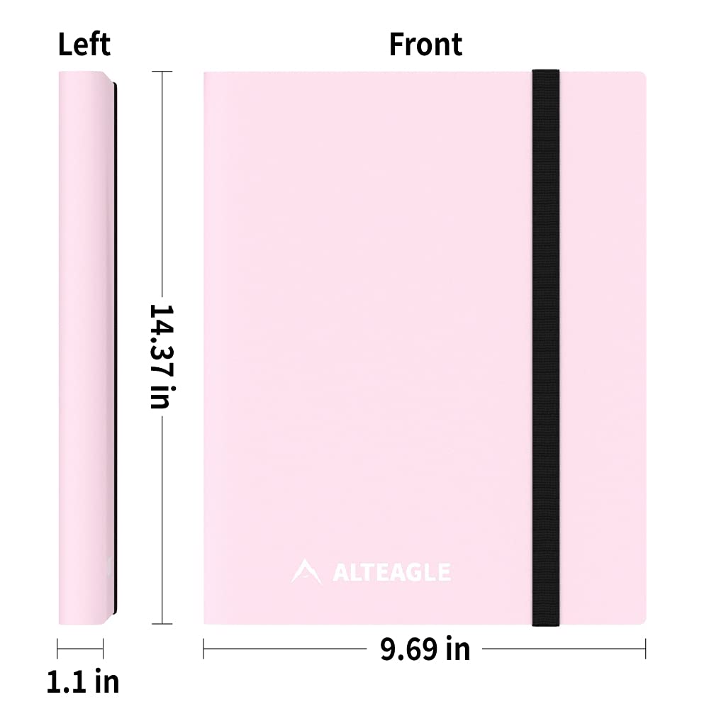 Alteagle 9 Pocket Trading Card Binder, 360 Side Loading Pocket Album for TCG (Pink)