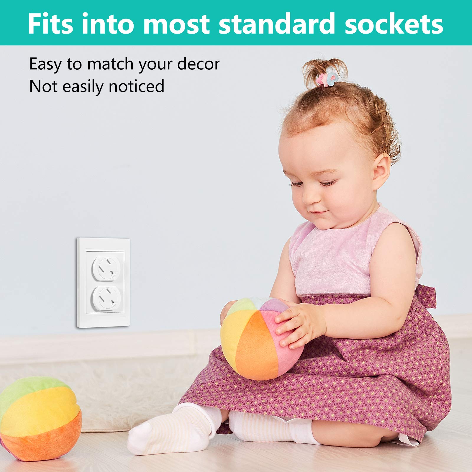 Outlet Covers (38 Pack) Child Proof Outlet Plug Covers Self-Closing Design Swivel Baby Proof Outlet Covers Durable ABS Plastic Electrical Outlet Protectors for Baby Upgraded Adhesive Installation