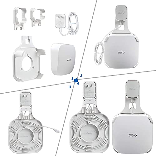 STANSTAR Wall Mount for Eero Pro 6, Sturdy Wall Mount Holder, Space Saving, Cord Management Wall Mount for Eero Pro 6 tri-Band Mesh Wi-Fi 6 System, Without Messy Wires.(3Pack)