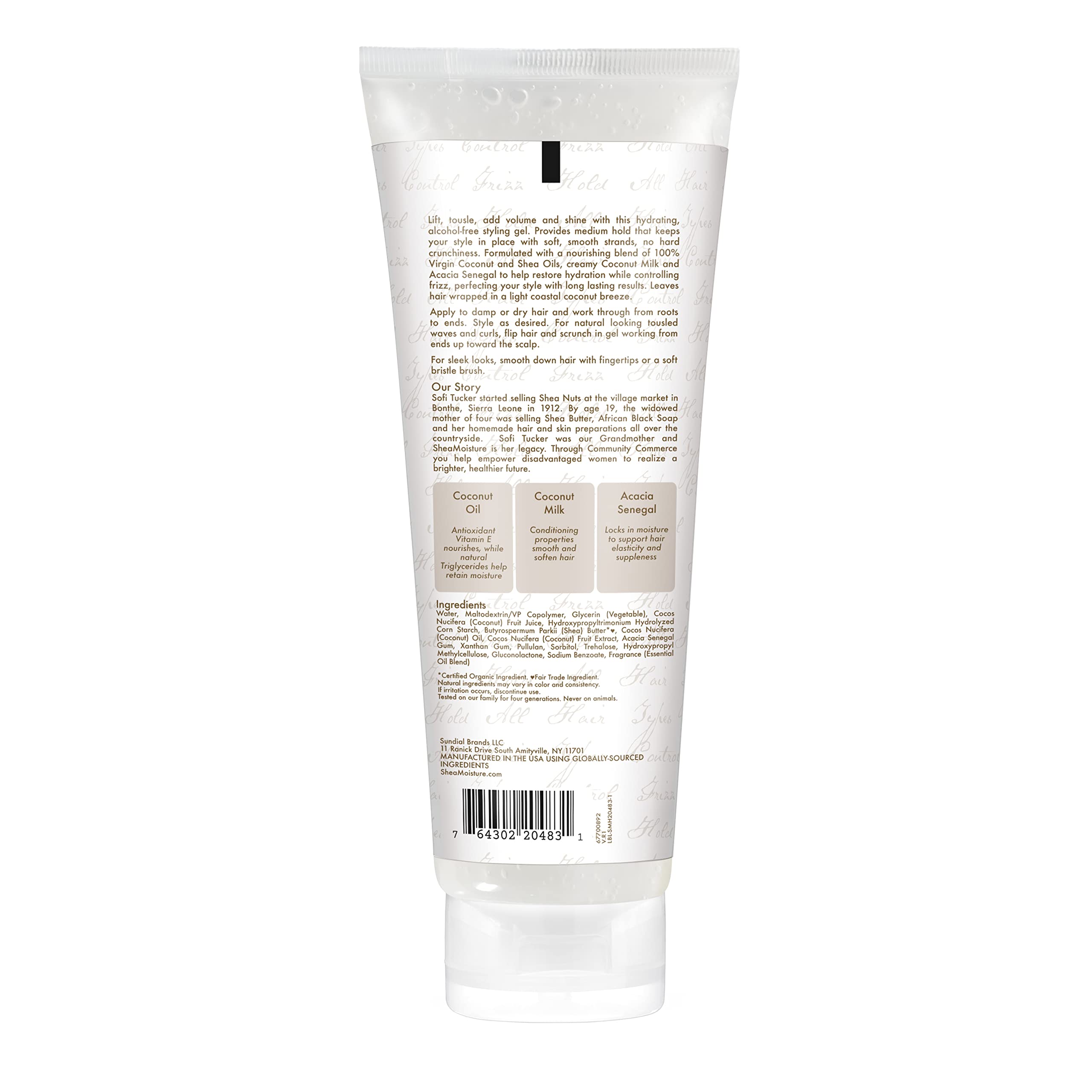 Shea Moisture 100 Percent Virgin Coconut Oil Daily Hydration Styling Gel for Unisex, 8 Ounce (Packaging may vary)