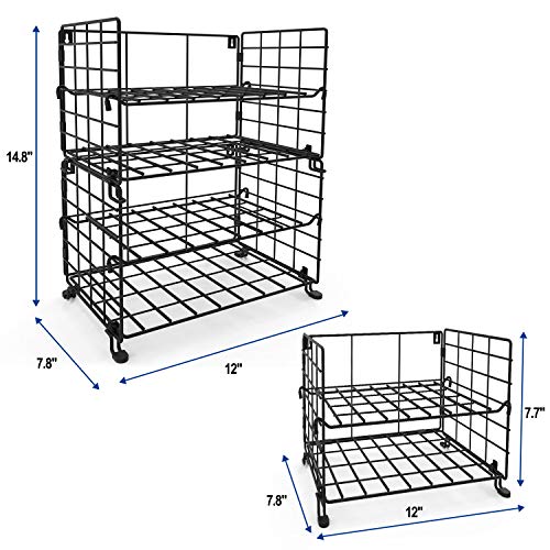 X-cosrack Adjustable Water Bottle Organizer,4-Tier Wall-Mounted Water Bottle Holder, Stackable Water Bottle Storage Rack for Kitchen Countertops,Pantry, Cabinet,Black(Patent No.: US D950,280 S)