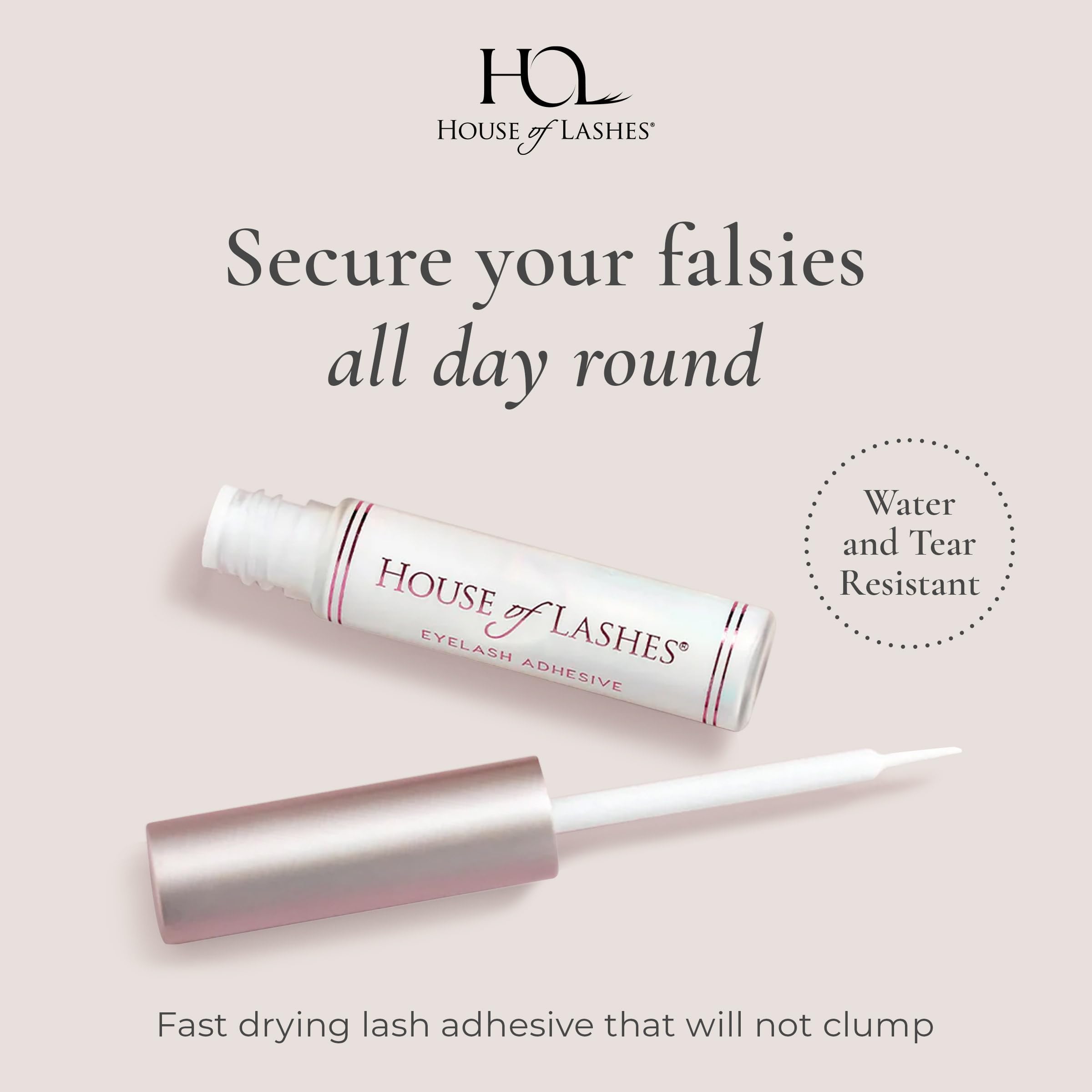 House of Lashes Eyelash Glue - Latex-Free Eyelash Glue for Sensitive Eyes - Effective for All Day Wear Clear Lash Glue for Strip Lashes, 2 Count