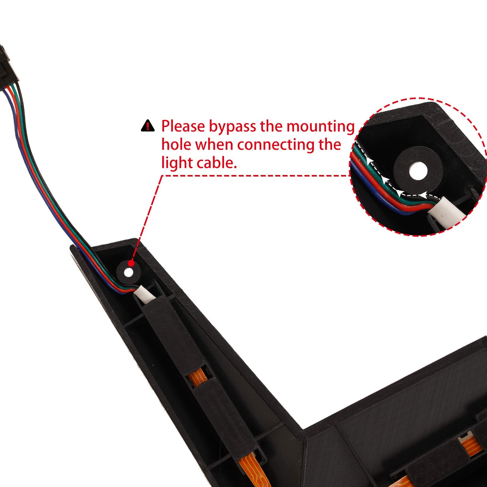 47 Inch Gaming Desk, Gaming Table PC Computer Workstation with LED RGB Lights, Headphone Hook and Cup Holder for Home, Black