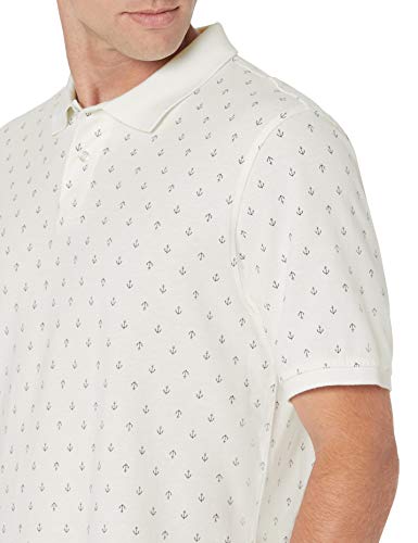 Amazon Essentials Men's Regular-Fit Cotton Pique Polo Shirt, Navy/White, Anchor, XX-Large