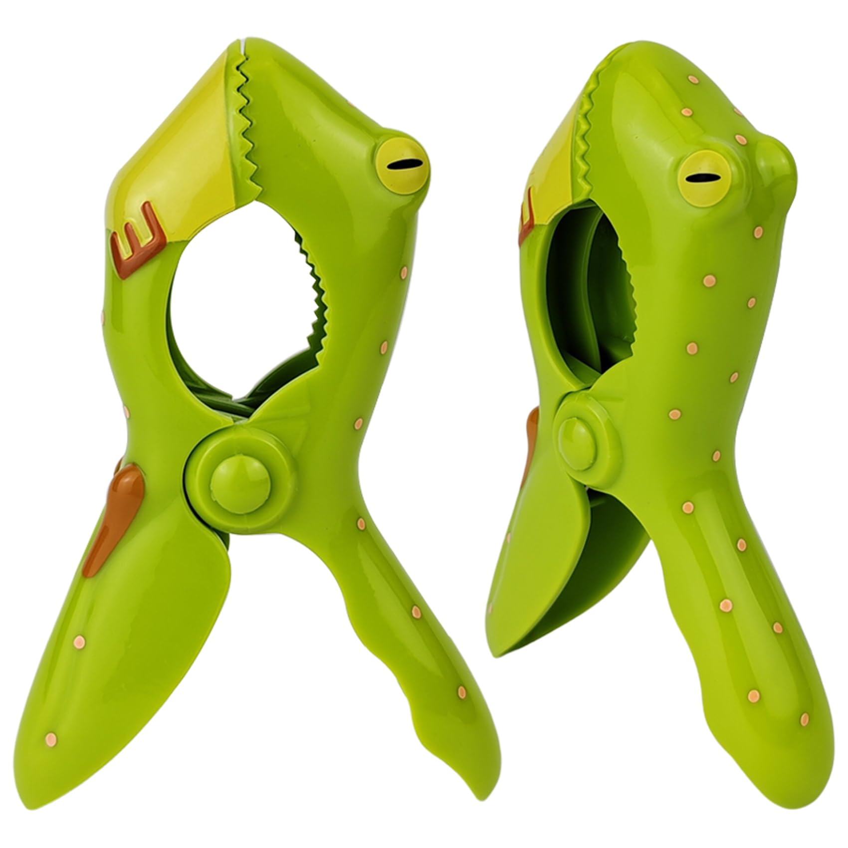 Beach Towel Clips for Chair Secure Clips for Beach Chairs Jumbo Size Plastic Clothes Pegs for Pool Lounger (Frog-A)