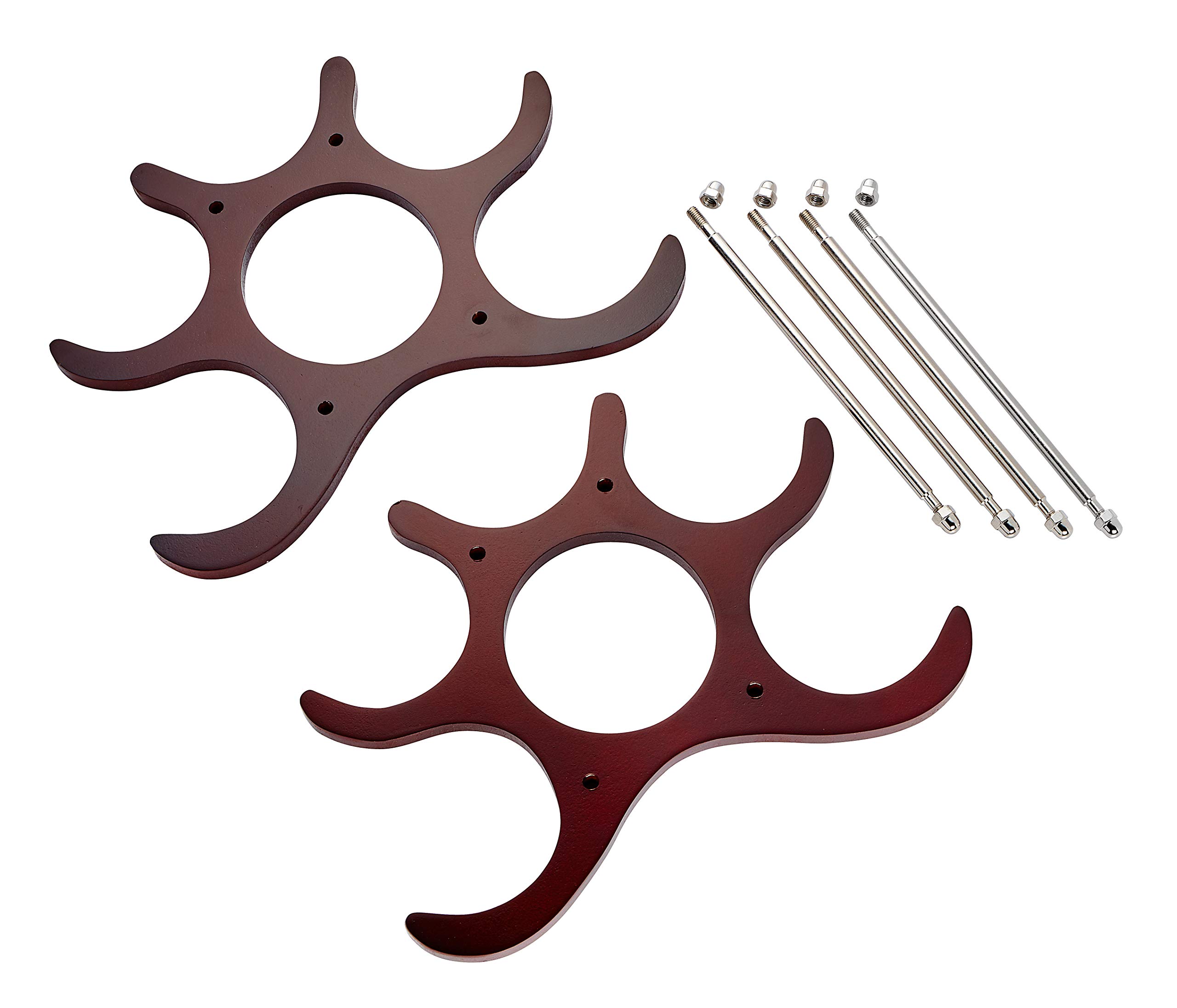 AdirHome Wooden Wine Rack - 6 Bottle (Cherry)