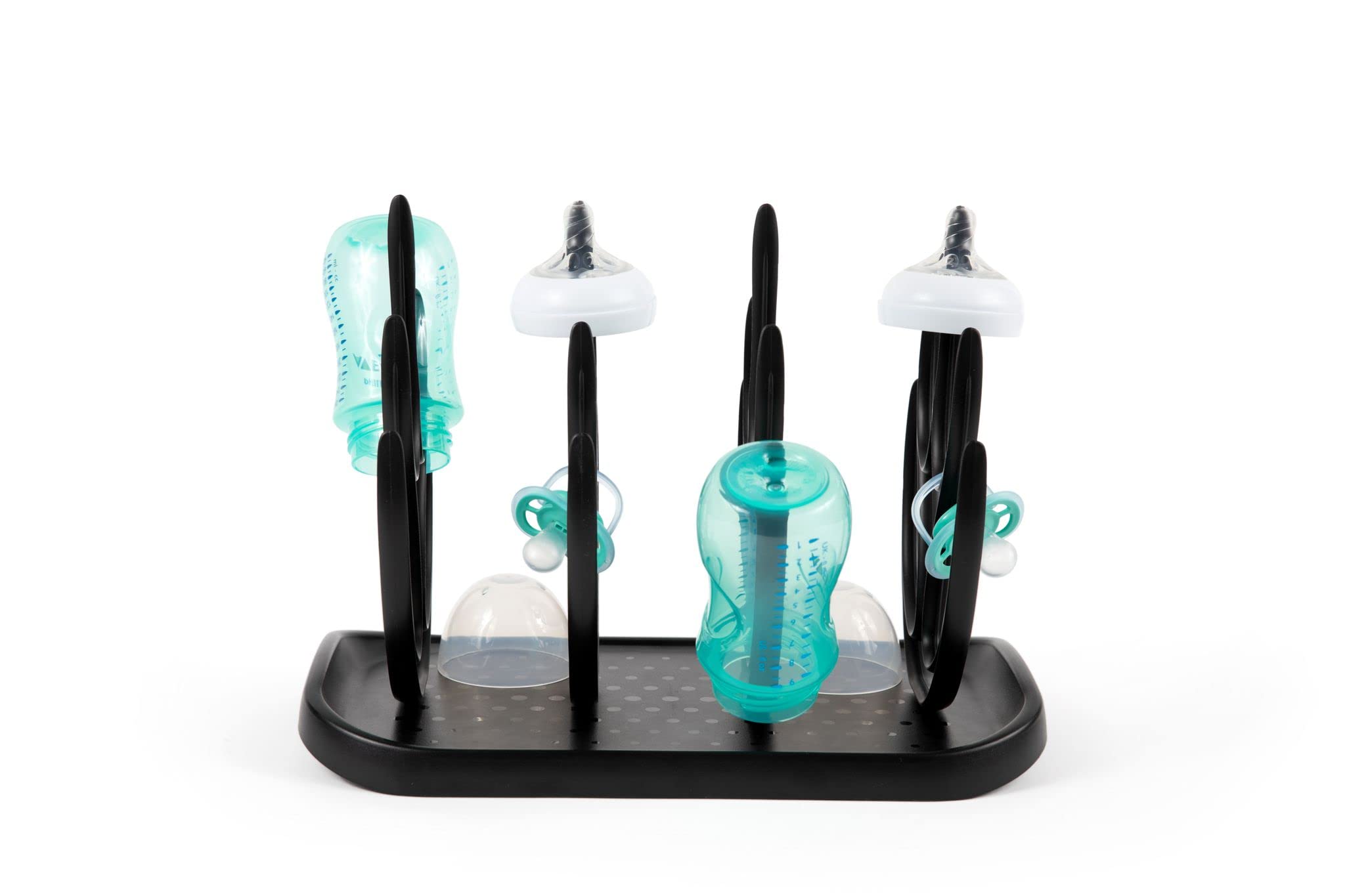 Baby Bottle Drying Rack High Capacity, Parentalz, Space Saving Countertop Baby Bottle Rack Dryer Holder for Baby Bottles, Pacifiers, Nipples, Pump Parts - Black