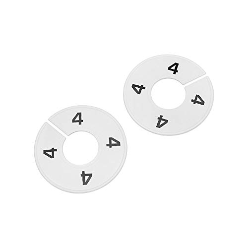 DBM IMPORTS 10 PC 3-1/2" Clothing Rack Sizes 4 Dividers Hangers White Plastic Round Retail Store