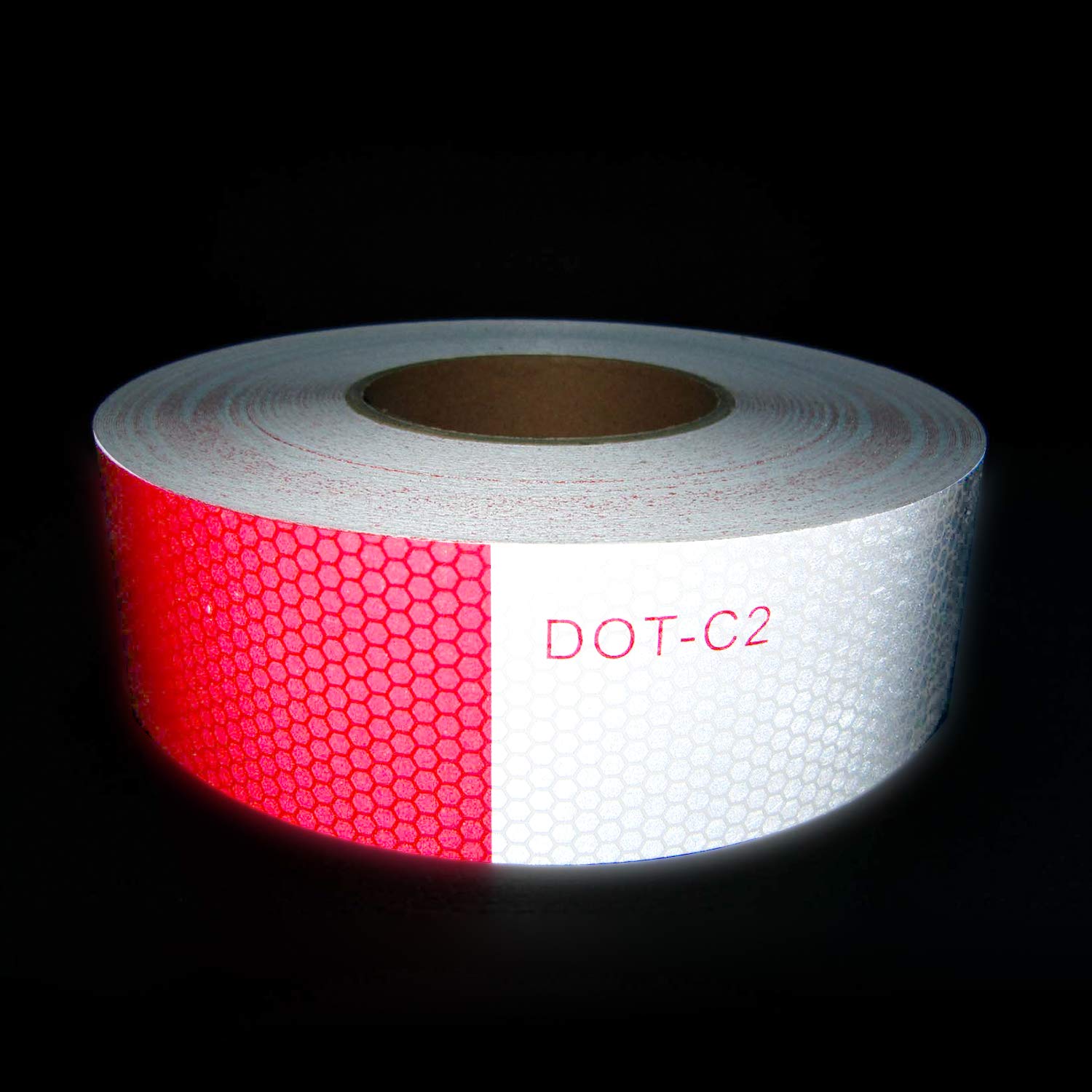 SEVEN SPARTA DOT-C2 Reflective Safety Tape 2 Inch x 200 Feet Red/White Conspicuity Tape for Vehicles, Trailers, Boats, Signs (200 FT)