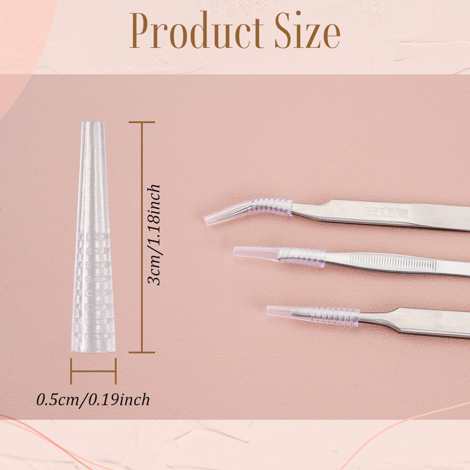 FVVMEED 30 Pieces Tweezer Covers Grafting Eyelashes Tips Covers Transparent Plastic Protective Case to Protect Stainless Steel Straight Elbow Tweezers Cleaning Non-slip Eyelashes Auxiliary Tools