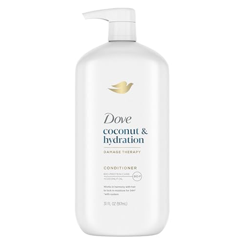 Dove Conditioner Coconut & Hydration Pack of 4 for Dry Hair Conditioner with Coconut Oil, Jojoba Oil & Sweet Almond Oil 31 oz