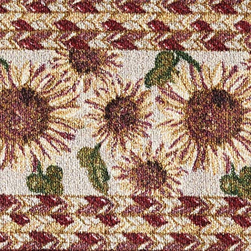 Brumlow Mills Sunflower Braided Pattern Rustic Floral Area Rug for Kitchen, Entryway, Bathroom Mat and Home Décor, 20" x 44"